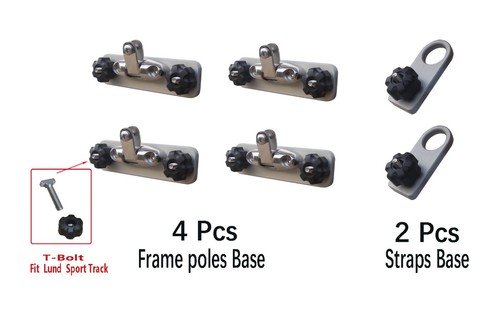 Brocraft Lund Sport Track Bimini Top Mount / Lund Boat Bimini Top ...