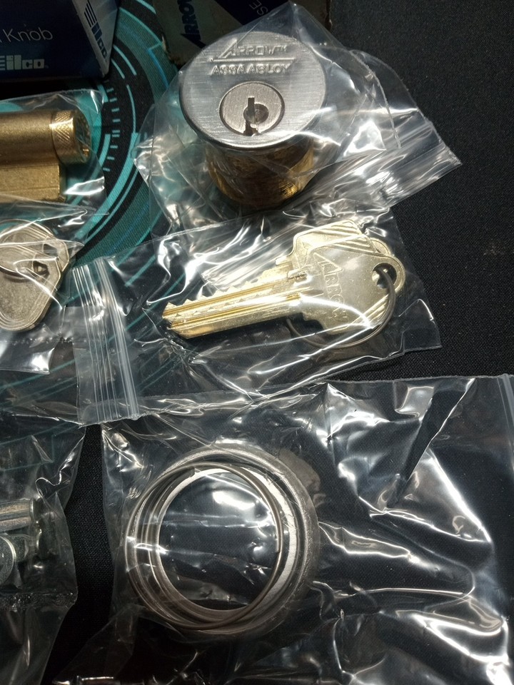2 Lock Cylinders, ILCO Kick/Lever/Deadbolt Arrow Assa Abloy Mortise Lot ...