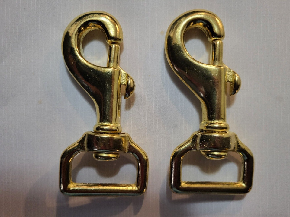 3" Solid Brass Swivel Snap Clip with 1" Strap Square Eye SWL 66 (2 ...