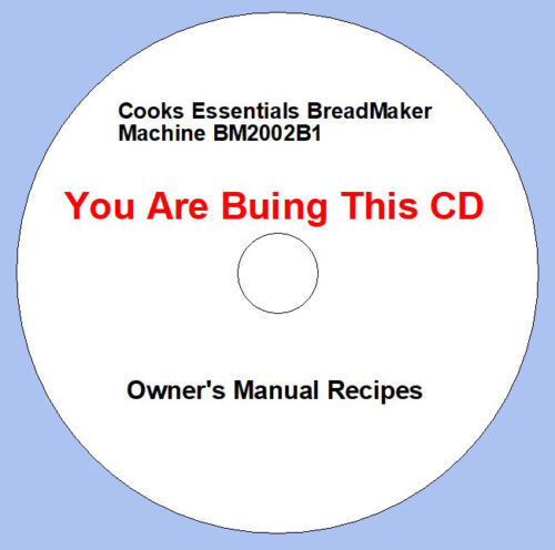 Cooks Essentials Bread Maker Machine Breadmaker Owner's Manual Recipes ...