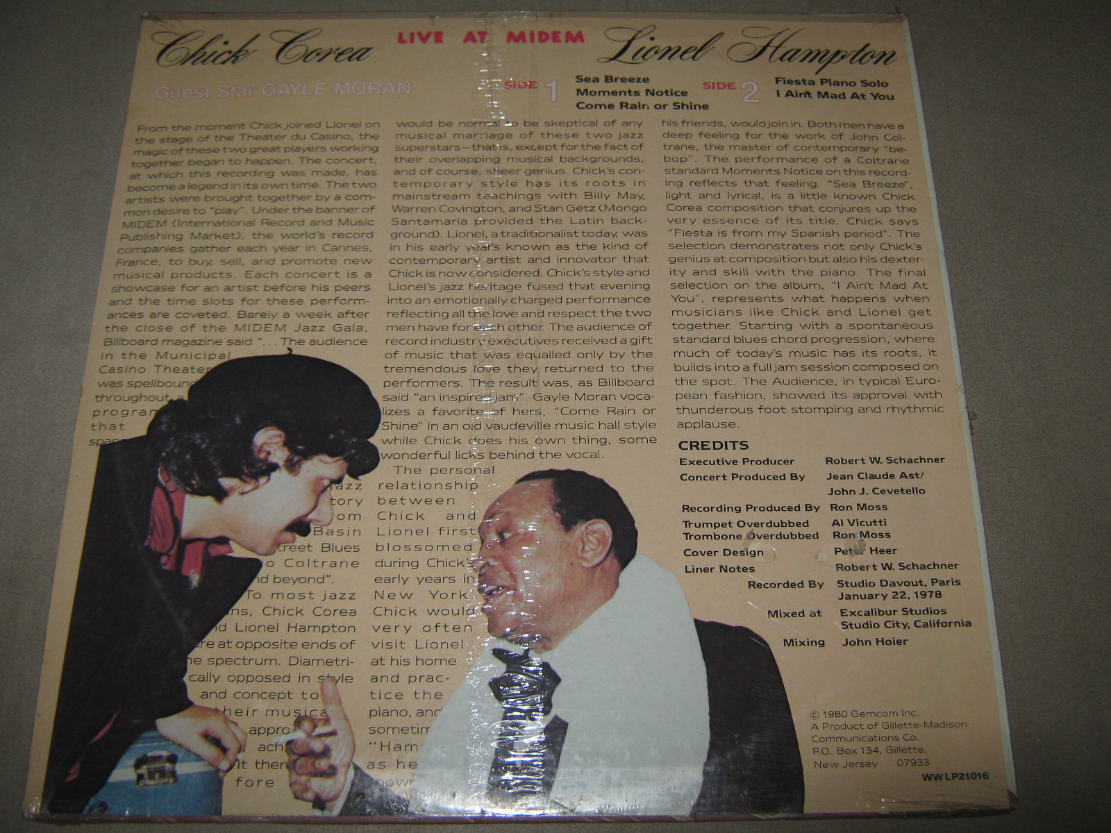 CHICK COREA LIONEL HAMPTON Live at Midem 1978 In Concert w/Gayle Moran ...