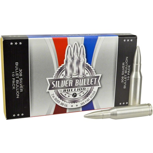 2 oz Silver Bullet .308 Caliber - .999 Fine - Box of 10 | eBay