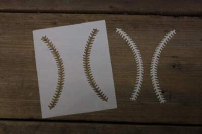 L1025 Baseball Threads Stitches Airbrush Mylar Stencil Reusable Durable ...