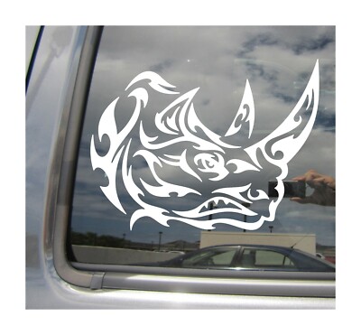 Tribal Rhino Rhinoceros - African Wildlife Auto Window Vinyl Decal ...