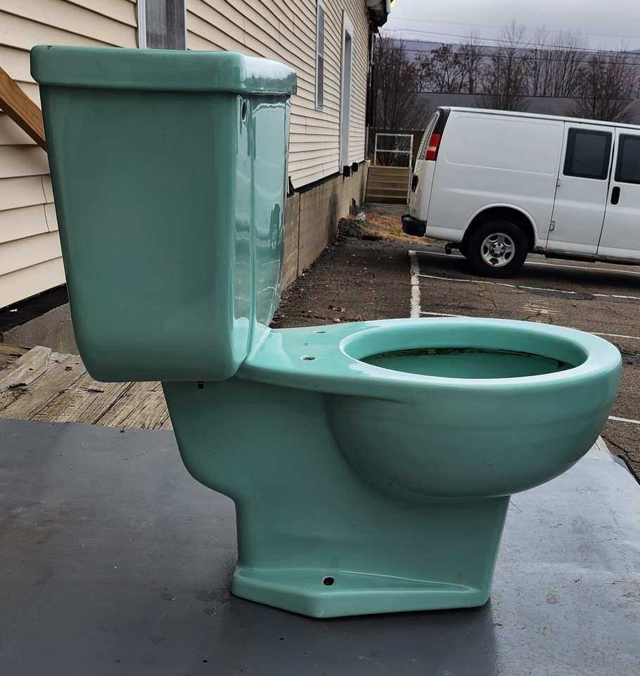 Sea foam green Rheem toilet vintage bathroom Extremely rare color | eBay