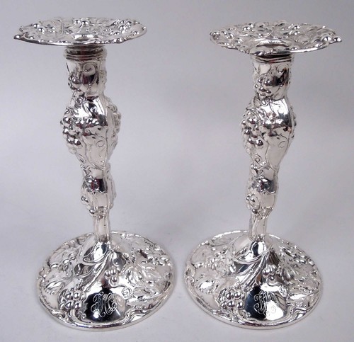 Mauser Candlesticks 5675 Antique Victorian Grapevine American Sterling ...