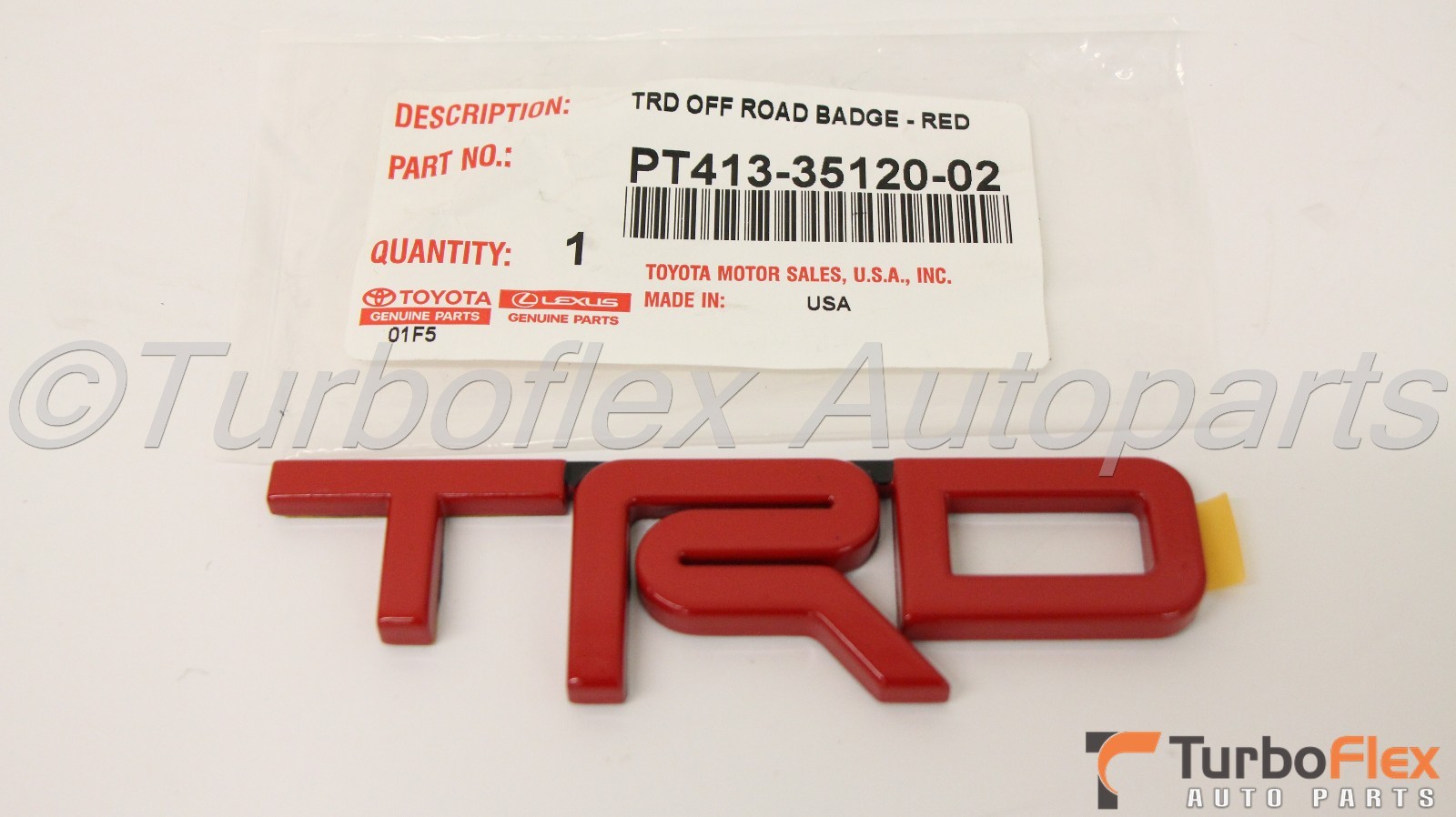 Toyota TRD Red Metal Emblem Genuine OEM PT413-35120-02 | eBay