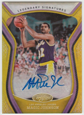 2020-21 Panini Certified Magic Johnson Legendary Signatures Gold Auto ...