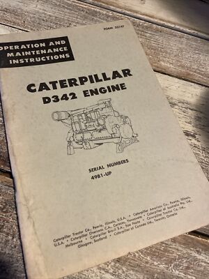 CATERPILLAR D342 MARINE ENGINE OPERATION & MAINTENANCE INSTRUCTIONS ...
