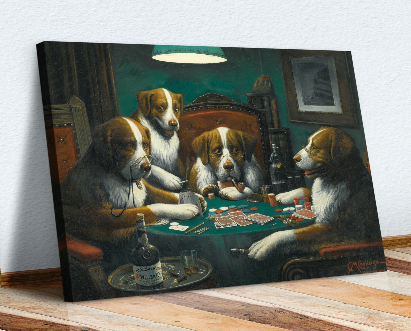 Dogs Playing Cards Poker Game CANVAS WALL ART PRINT PAINTING HOME PUB ...