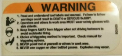 Paslode Warning Label 3000 500459 (j) | eBay