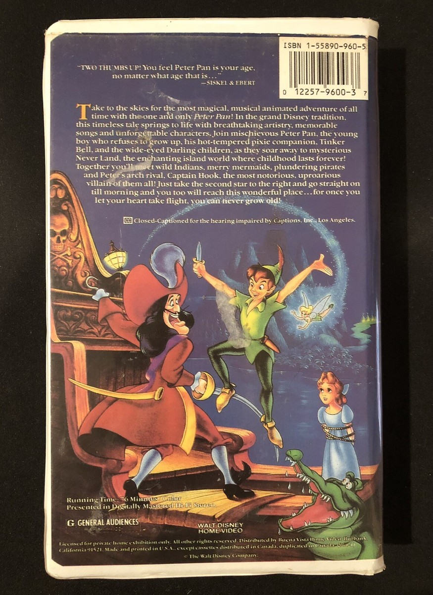 Capa Peter Pan Vhs Peter Pan (1953) CAV [960 CS] – Hollywood