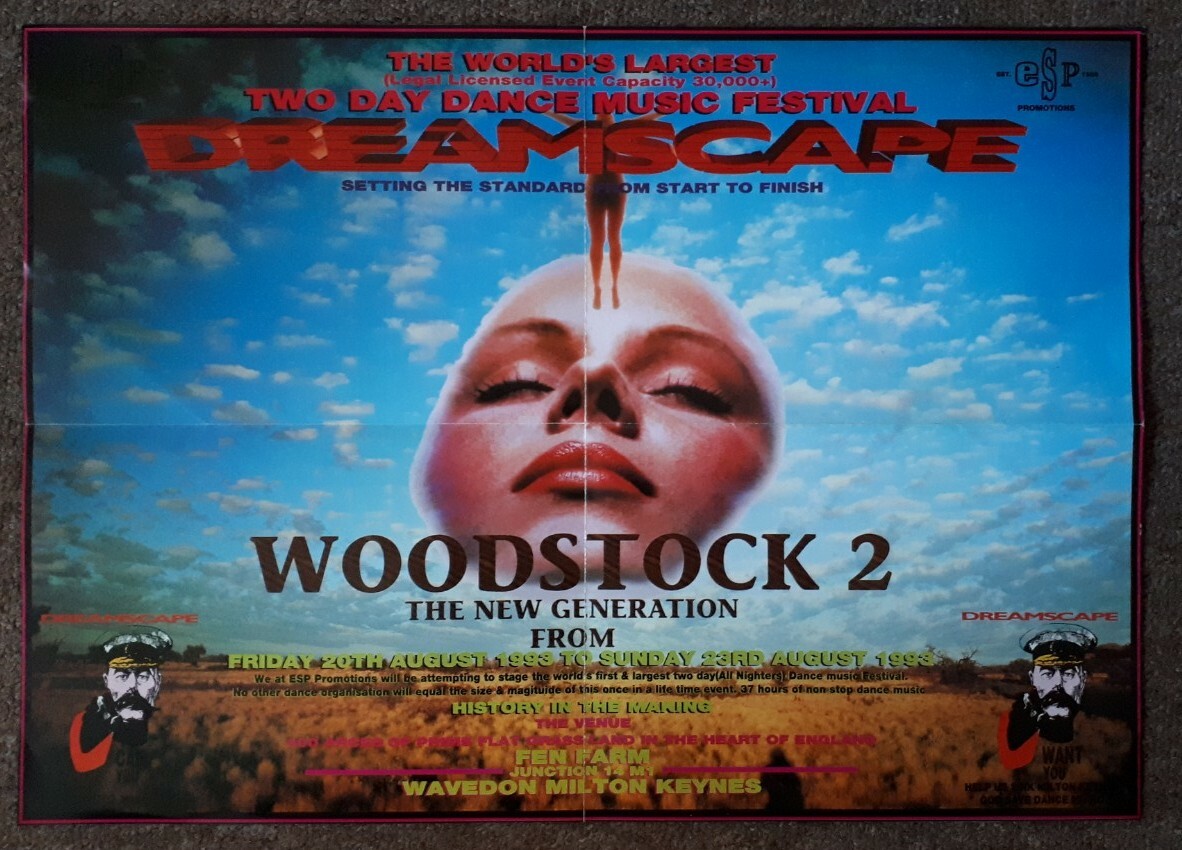 Dreamscape Esp Woodstock 20/23 August 1993 @ Fen Farm Rave Flyer ...