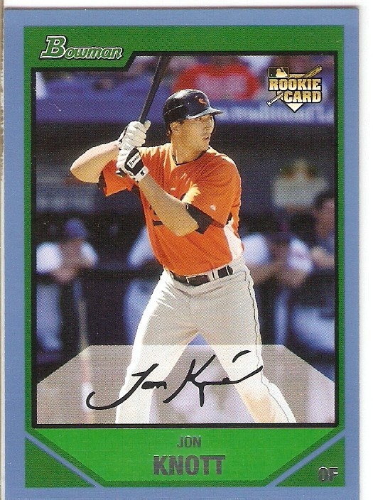 JON KNOTT BLUE PAPER ROOKIE SERIAL #/399 2007 BOWMAN 17 BALTIMORE ...