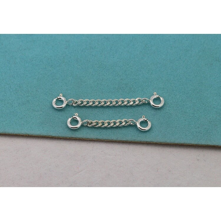 3.0mm Sterling Silver Safety Chain Extender Necklace/Bracelet Extension ...