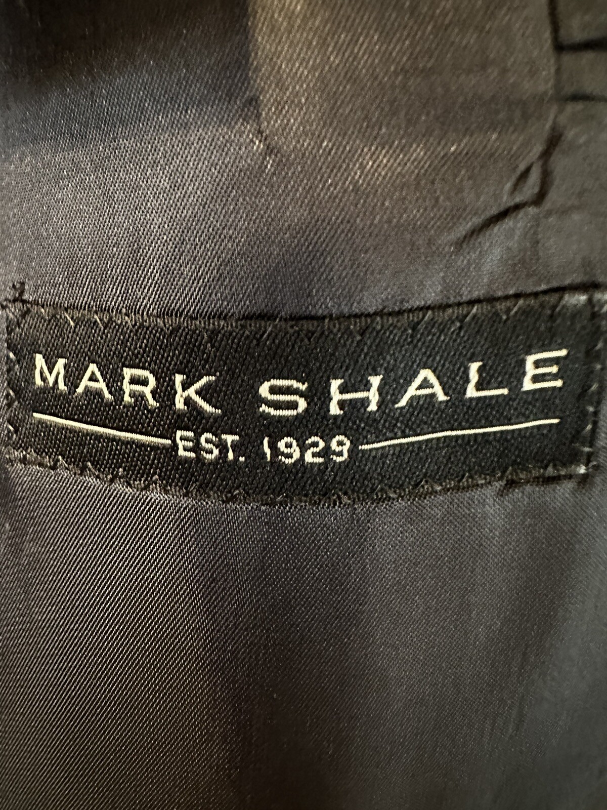 Mark Shale Men’s 44L Solid Navy Wool 2 PC Suit Vitale Barberis Super ...