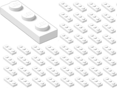 ☀️50x NEW LEGO 1x3 WHITE Plates (#3623) BULK Parts City Building Snow ...