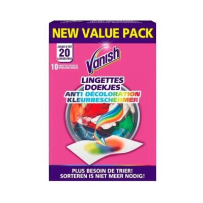 Vanish Anti Colour Bleed Wipes Colour Fabric Protection 10 Wipes UK ...