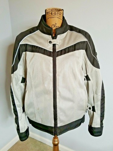 BILT MESH MOTORCYCLE JACKET ARMOR VENTED LINED GRAY WOMEN'S LARGE NICE ...