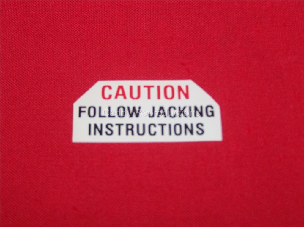 1959 1960 1961 Cadillac Jack Base Caution Decal | eBay