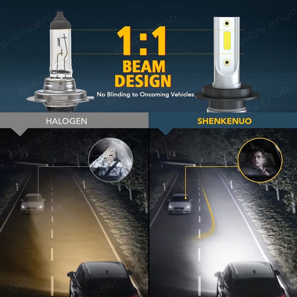 Combo White 6x LED Headlight Hi Low Beam Fog Light Bulbs For BMW 328i ...