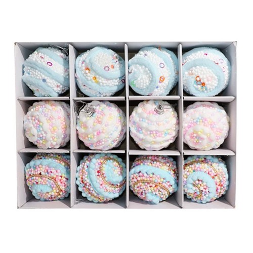 Christmas Tree Ornaments Set Pastel Beads for Small Trees Foam ...