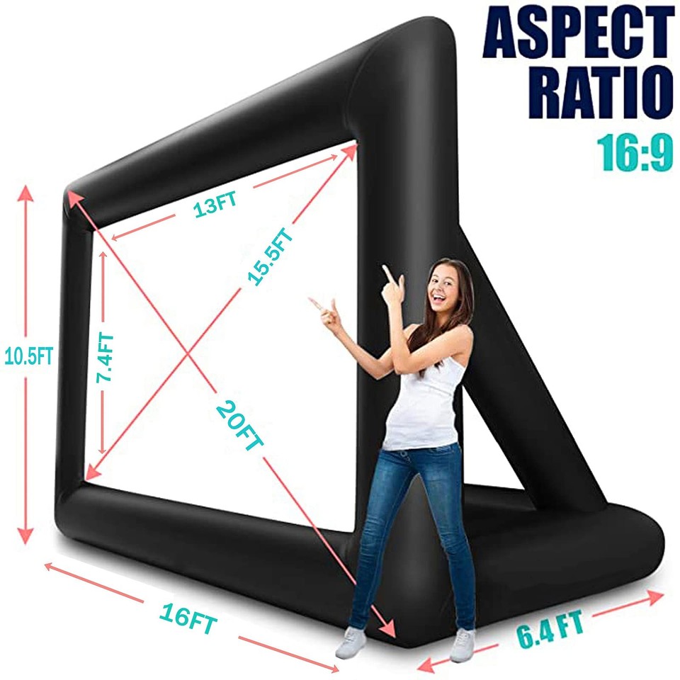 20 feet Inflatable Portable Projector Movie Screen - Huge Air-Blown ...
