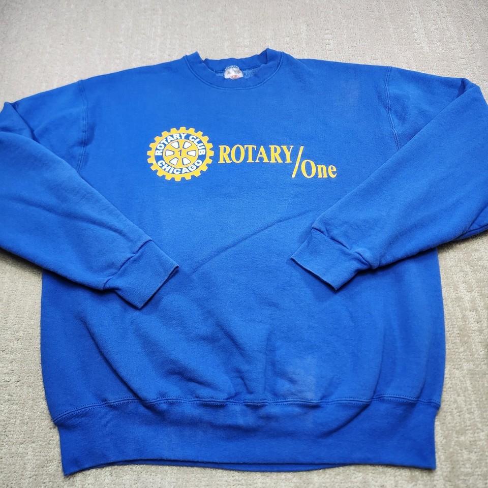 Vintage 90s Sweatshirt Men XL Rotary Club Chicago Heavy Cotton Fleece ...