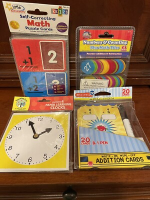 lot of Kindergarten 1st Grade flashcards math addition Clocks Numbers ...