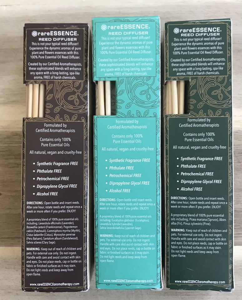 RareESSENCE Essential Oils Reed Diffusers Meditation Hope Clarity Lavender Pine | eBay