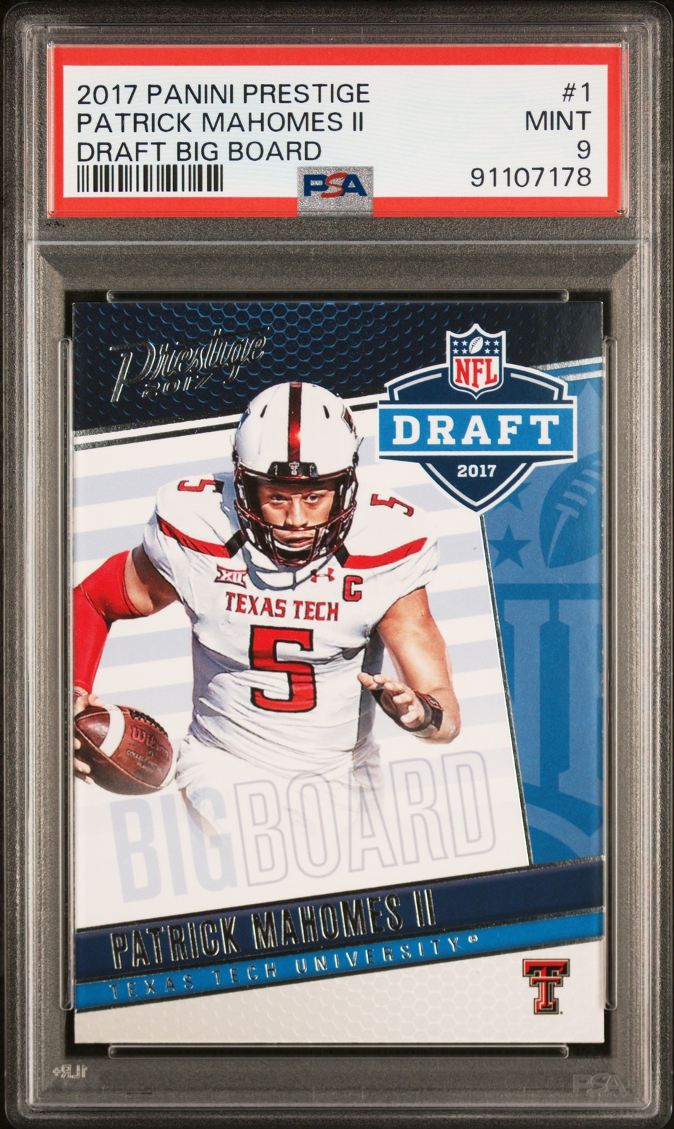 Patrick Mahomes 2017 Panini Prestige #1 Draft Big Board Rookie PSA 9 | eBay