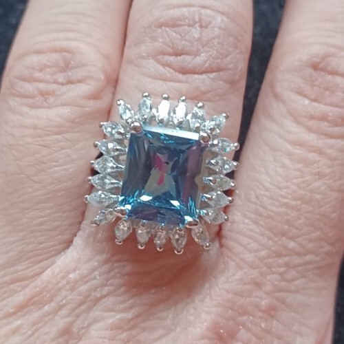 NEW! QVC Nolan Miller Sizes: 7 / 8 / 9 Denim Blue Austrian Crystal ...