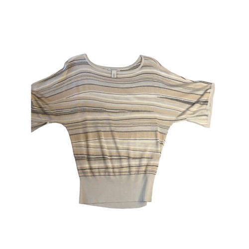 Dolman Sleeve Neutral Metallic Waist Banded Top | eBay