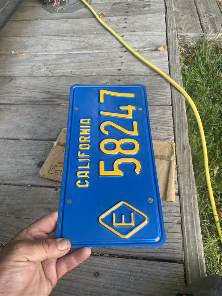 NOS California 70s Blue License Plate Exempt Police CHP Ronald Reagan ...