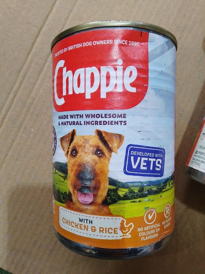 Chappie Chicken & Rice Dog Food Tins 24x412g Best Before 2027 May Have ...