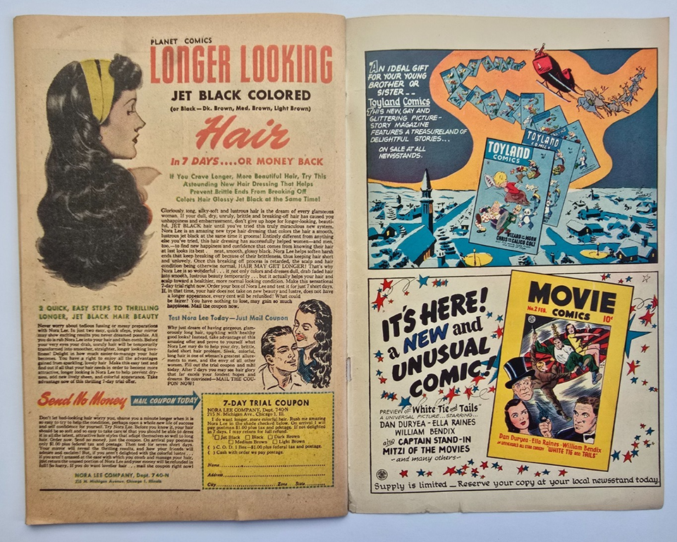 PLANET COMICS #47 VGF 5.0 (Q) FICTION HOUSE 1947 DECAPITATION PANEL ...