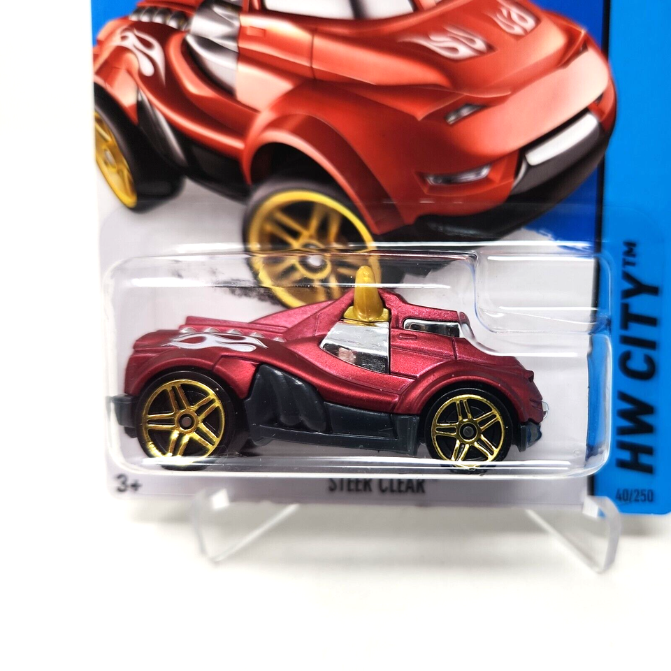 2015 Hot Wheels #40 HW City-Street Beasts STEER CLEAR Satin Red w/Gold ...