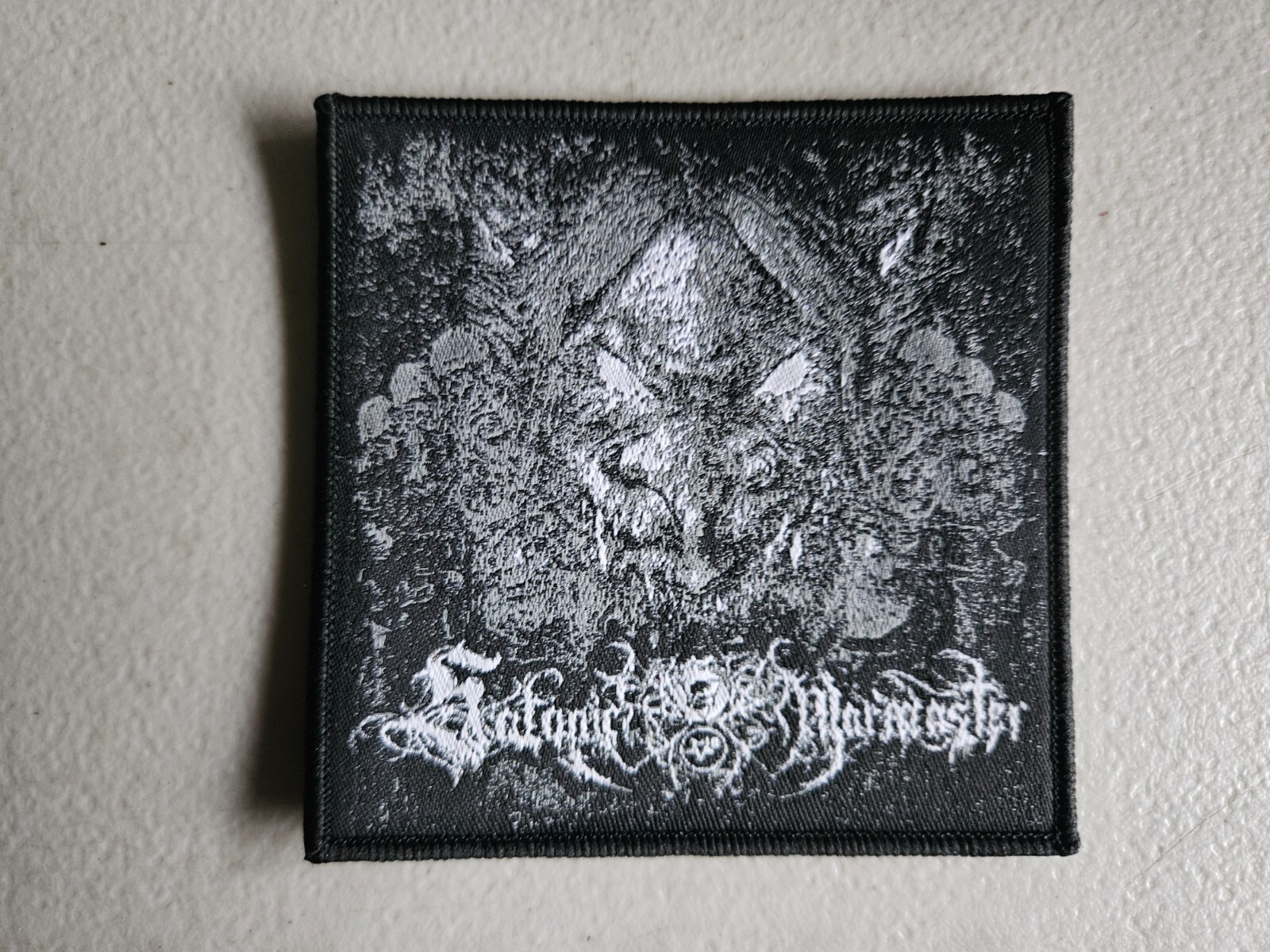 SATANIC WARMASTER, SEW ON BLACK BORDER WOVEN PATCH | eBay