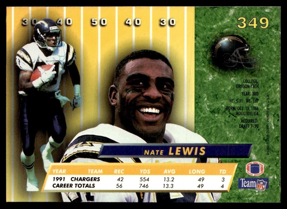1992 Ultra Nate Lewis San Diego Chargers #349 | eBay