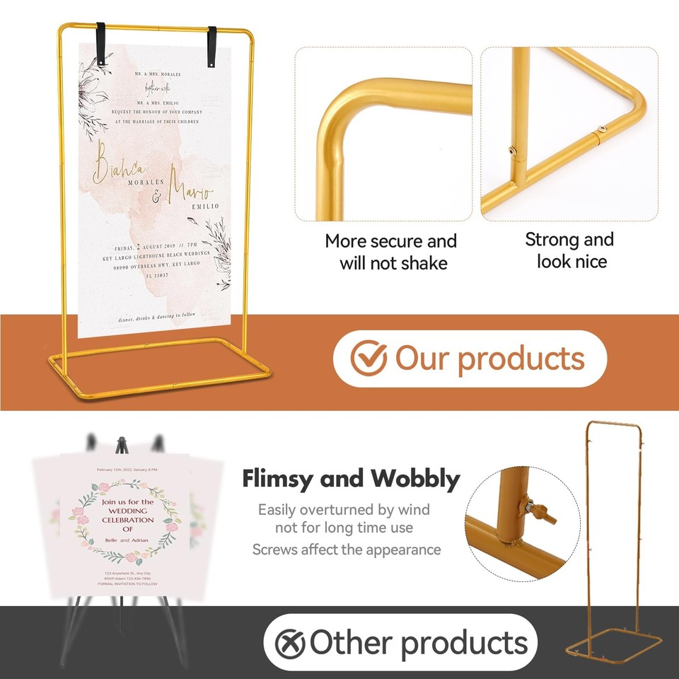 Wedding Welcome Sign Stand, 68”x31”x 20” Heavy Duty Easel Stand for ...