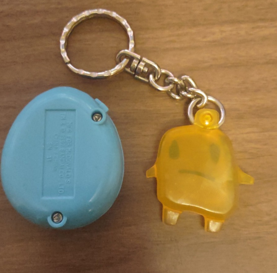 Tamagotchi McDonalds Happy Meal Keychain Toy (1997) Yellow Frown Face ...