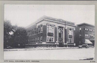 Columbia City, IN: City Hall - Vintage Whitley County, Indiana Postcard ...