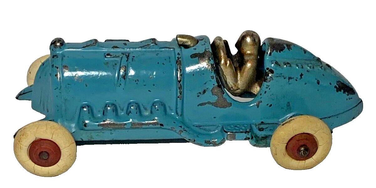 Hubley Race Car Blue Cast Iron #7 Boat Tail Racer 5.25" | eBay