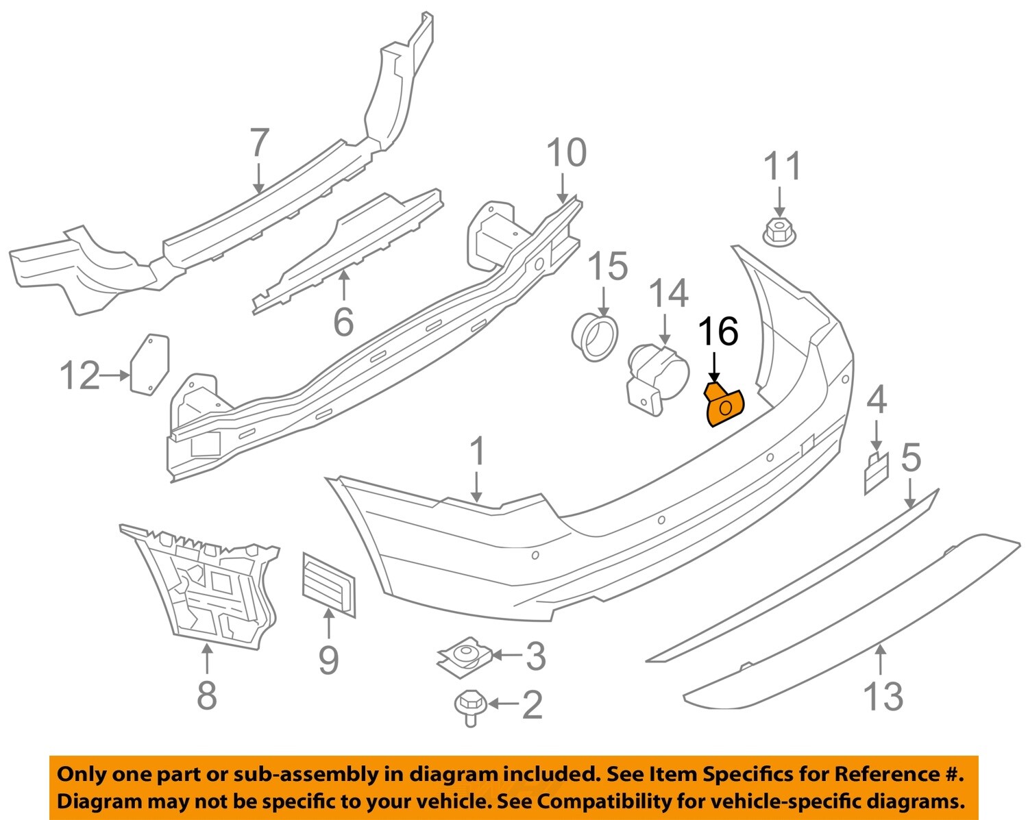 BMW OEM 12-15 320i xDrive Bumper Components-Park Sensor Holder ...