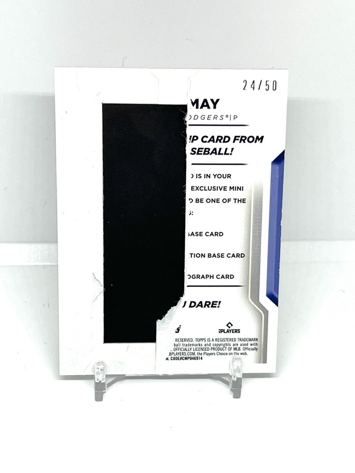 2021 Topps Rip Card #14 *Dustin May* Black 24/50 *RIPPED* Dare to Tear ...