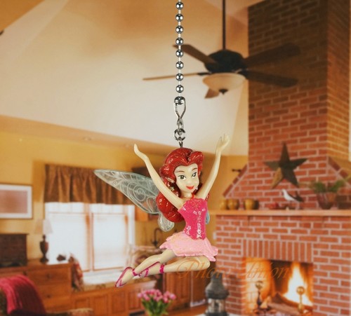 FAIRIES TINKERBELL ROSETTA Ceiling Fan Pull Light Lamp Chain Decor ...