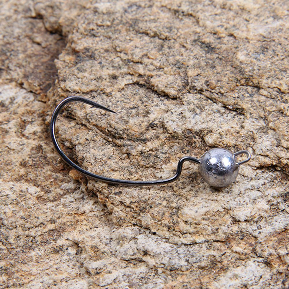 5Pcs 3g / 5g / 7g Lead Offset Jig Heads Crank Hooks Bait Weedless for ...