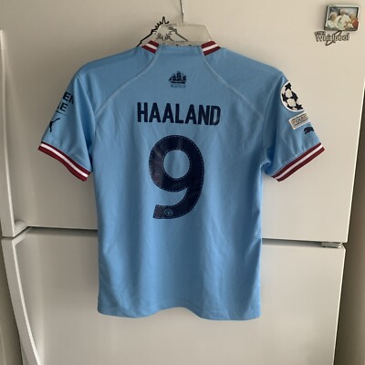 Erling Haaland #9 Manchester City Puma Jersey Youth Size 14 Erling Haaland #9 Manchester City Puma Jersey Youth Size 14