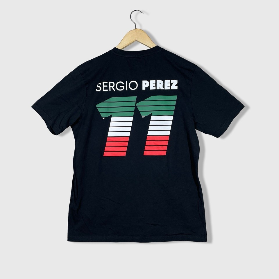 Oracle Red Bull Racing Sergio Perez Graphic T Shirt Mens L Black F1 #11 ...