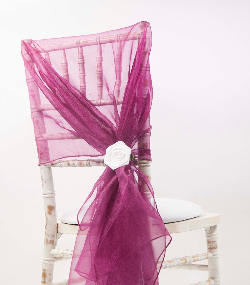 CHAIR COVER HOOD ORGANZA VARIOUS COLOURS WEDDING EVENT VENUE CHAIR ...